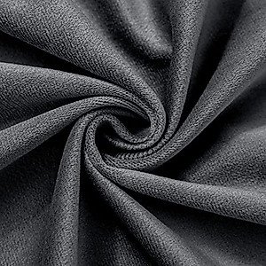 VANASEE Dark Grey Velvet Curtains for Bedroom - Blackout Curtains Room Darkening Drapes Window Treatment for Living Room with Grommet, 2 Panels(W52 x L90 Inch, Dark Grey)