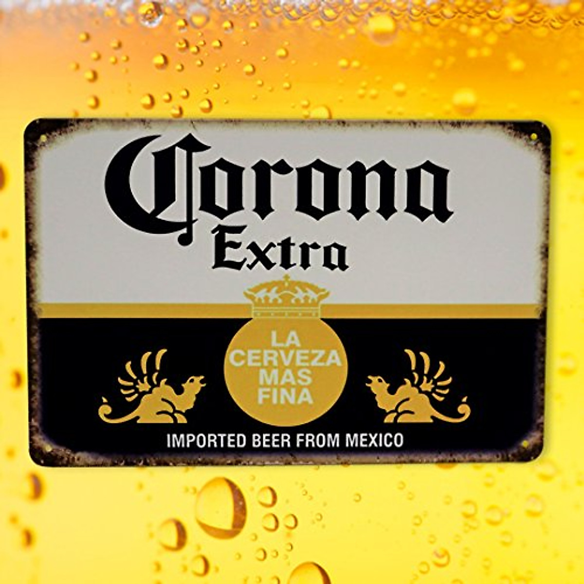 Corona Beer Man Cave Decor Metal Bar Sign | La Cerveza Alcohol Cervezas Extra | Party Home Bar Decor | Retro Vintage Bar Signs Size: 8x12 Inches