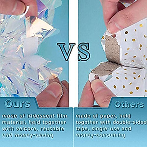 BTSD-home Iridescent Party Decorations with Hanging Honeycomb Ball Decorative Paper Fan Snowflake Garlands Birthday Wedding Christmas Disco Party Supplies