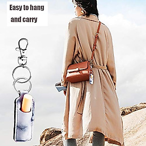 Pengxiaomei 5 Pcs Marble Chapsticks Holder Lip Balm Holder for Lipstick, Valentine's Day Small Gift for Women