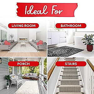 XFasten Double Sided Carpet Tape for Area Rugs 2 Inch x 10 Yards 1” Core Residue-Free Carpet Double Sided Rug Tape for Laminate Floors, Rug Tape Gripper for Carpet, Tape for Hardwood Floors