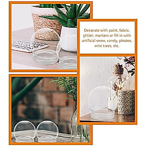 NOLITOY DIY Snow Globe 15Pcs Plastic Clear Water Globes with Screw Off Caps Empty Fillable Snow Globe Christmas Candy Jar for DIY Christmas Party Crafts Decoration 4 Inch