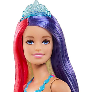 Barbie Dreamtopia Royal Doll with Extra-Long Two-Tone Fantasy Hair, Hairbrush, Headband & Styling Accessories
