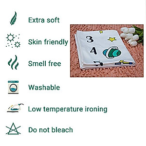 EARVO 47x40 inches Cactus Baby Photography Blanket, Newborn Monthly Milestone Blanket, Memory Blanket for New Moms Growing Infants 0-12 Months, Baby Boy Girl Shower Blanket EADS473