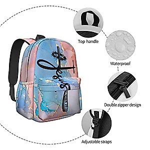 Christian Jesus Cross School Laptop Backpacks For Women Men Computer Book Bag Travel Hiking Camping Daypack Aesthetic Backpack 4th of july