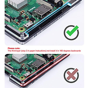 Miuzei Raspberry Pi 3 B+ Case with Fan Cooling Pi 3B Case with 3 Pcs Heat-Sinks 5V 3A Power Supply for Raspberry Pi 3 B+ (B Plus) 3B (No Raspberry Pi Board)