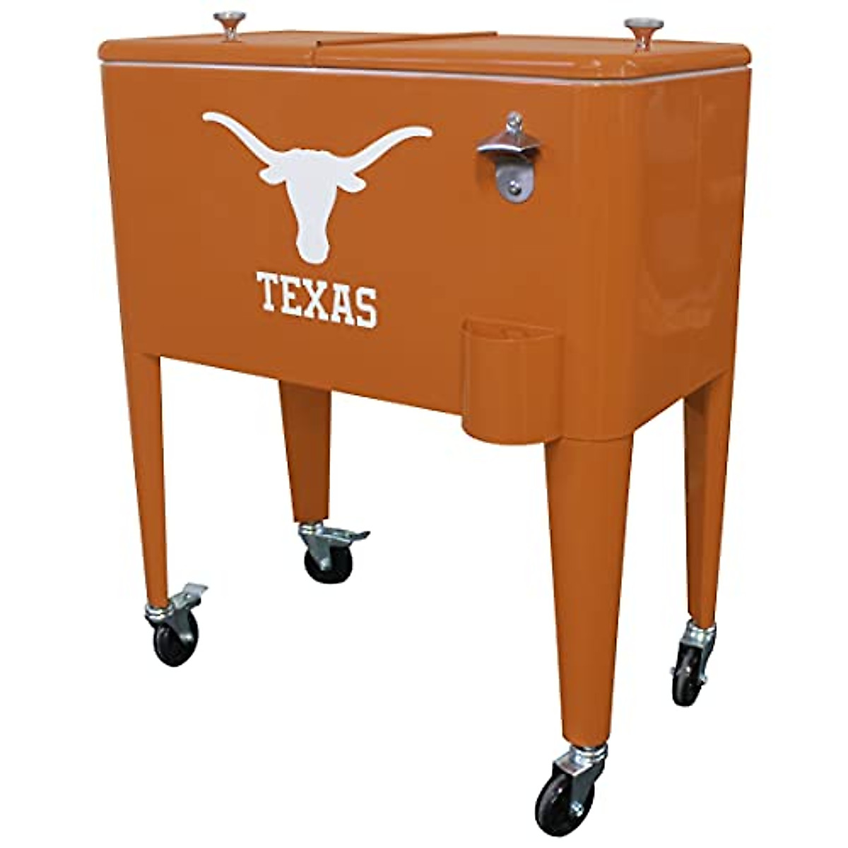 Leigh Country TX 93785 60qt. Rolling Cooler, Texas Longhorn, Orange