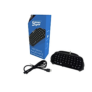 Gamers Digital ChatPad Keyboard for Sony PS4 Controllers Black – LED Backlit & Wireless with 2.4gHz USB Receiver