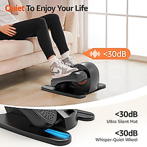 JISUO Under Desk Elliptical Machine, Ellipse Leg Exerciser for Seniors Fully Assembled, Portable & Quiet Electric Seated Pedal Exerciser with Remote Control & LCD Display Monitor