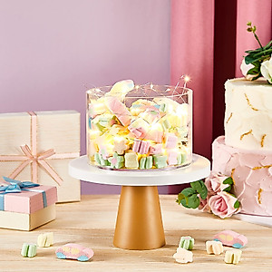 Sintuff 3 Pcs Acrylic Cake Stand with LED Lights Clear Fillable Cake Riser Round 3 Tier Case Cylinder Box for Christmas Wedding Birthday Xmas Holiday Party Display(6 Inch, 8 Inch, 10 Inch)