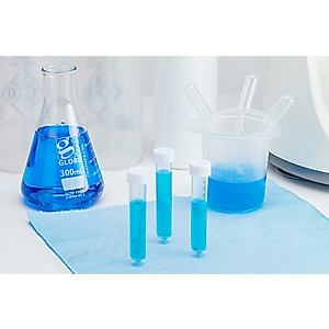 Globe Scientific 6102S Polypropylene Molded Graduations Conical Bottom Self Standing Transport Tubes with Attached White Polyethylene Screw Cap, Sterile, 10ml Capacity, Pack of 500