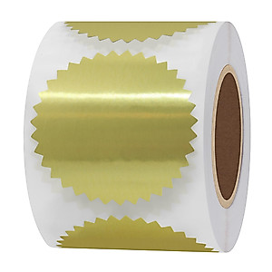 Hycodest 2" Certificate Paper Reward Stickers Embossing Labels 300 Stickers (Gold)