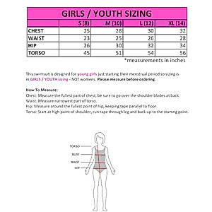 Looking Glass Clothing Company Leakproof One Piece Swimsuit for Girls/Tweens/Teens, Black, Large