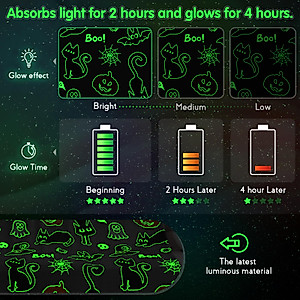 Halloween Decorations Gifts for Girls Boys Toys - Glow in The Dark Halloween Blanket Costumes for Kids 3 4 5 6 7 8 9 10 11 12 13 Years Old - Ghost Blanket with Boo Pumpkin Cat Bat Halloween Decor