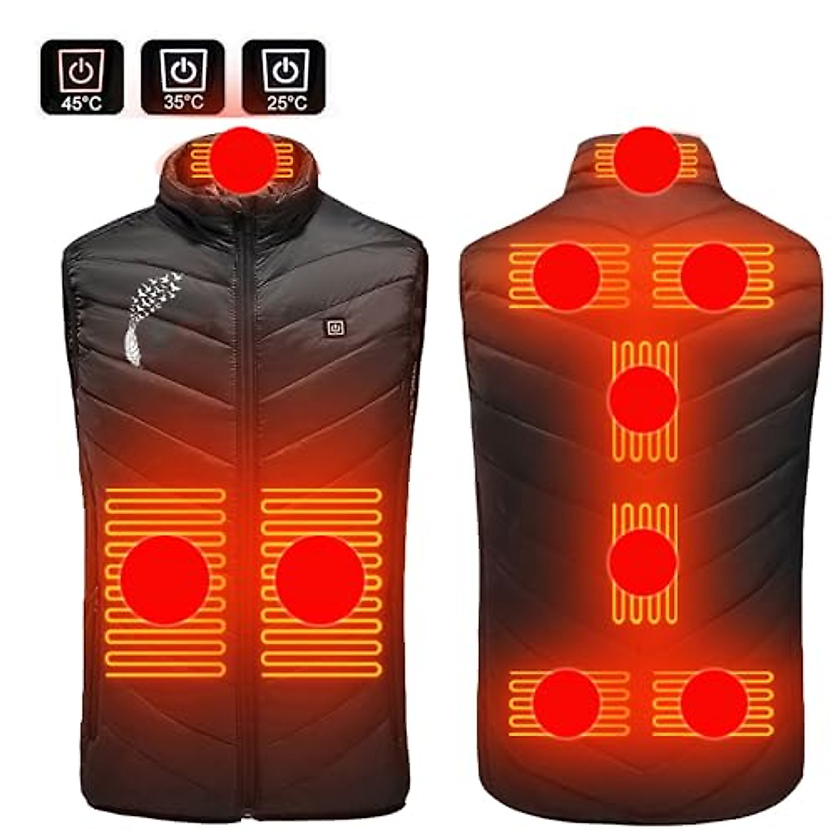 ysgfhgjw Black Of Friday Heated Vest For Men & Women 2023 Fashion Winter Lightweight Heating Clothing For Walking (Battery Pack Not Included) Black Xl