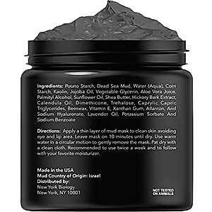 New York Biology Dead Sea Mud Mask for Face and Body - Spa Quality Pore Reducer for Acne, Blackheads and Oily Skin, Natural Skincare for Women, Men - Tightens Skin for A Healthier Complexion - 8.8 oz