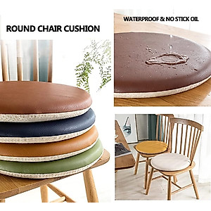 Round Upgrade Memory Foam Seat Cushion,1/2 Packs Round Chair Cushions Leather Waterproof Stool Cushion Detachable Chair Pads Non Slip Home Seat Cushion ( Color : Ivory white , Size : 33cm(Set Of 2) )