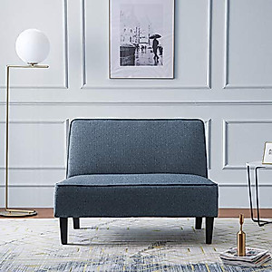 Aklaus Small Loveseat for Small Space,Armless Loveseat,Dining Bench with Back,Upholstered Dining Bench Banquettes Loveseat for Living Room, Prints
