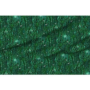 Spoonflower Fabric - Wood Green Leaves Butterflies Forest Trees Fantasy Emerald Vines Printed on Petal Signature Cotton Fabric by The Yard - Sewing Quilting Apparel Crafts Decor