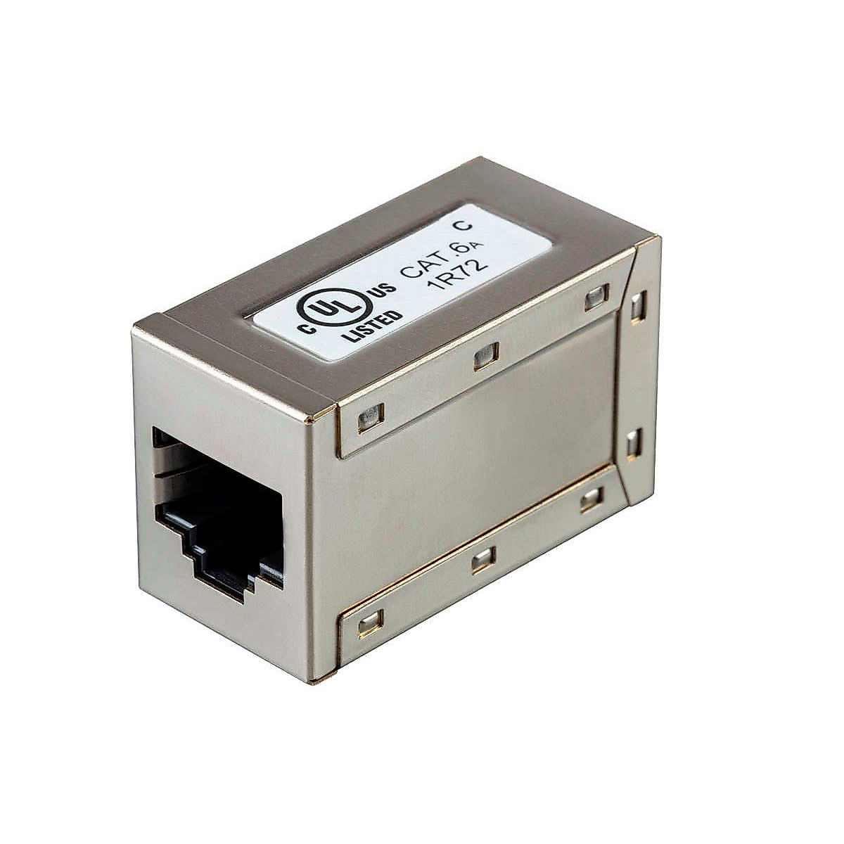 Monoprice Shielded Straight Through Cat6A RJ45 in-Line Coupler - Silver Use for Networking, Patch Cables, Ethernet Cable/Chord