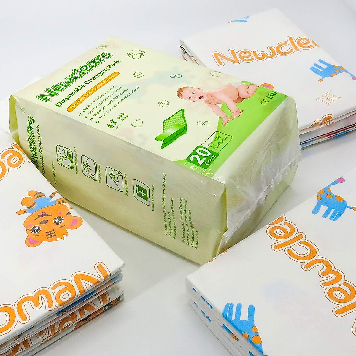 Newclears Baby Disposable Underpads Breathable Incontinence Diaper Changing Pads, 20 Count/Pack (23''x36'' - 6pack(120 Count))