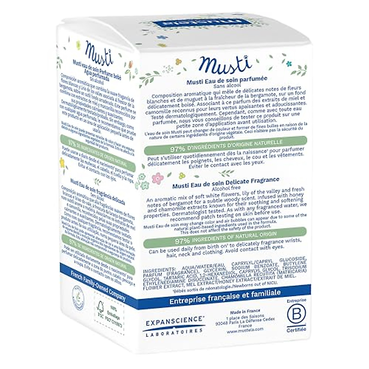 Mustela Musti - Baby Plant-Based Perfume & Cologne Spray - Delicate Fragrance for Boys & Girls - with Chamomile & Honey Extracts - Alcohol Free - 1.69 fl. oz.