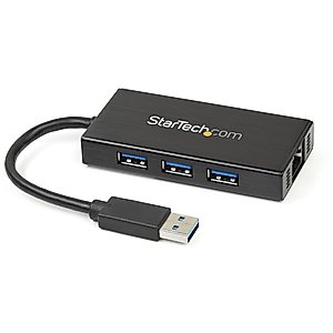 StarTech.com USB 3.0 Hub with Gigabit Ethernet Adapter - 5Gbps - 3 Port - NIC - USB Network / LAN Adapter - Windows & Mac Compatible , TAA (ST3300G3UA)