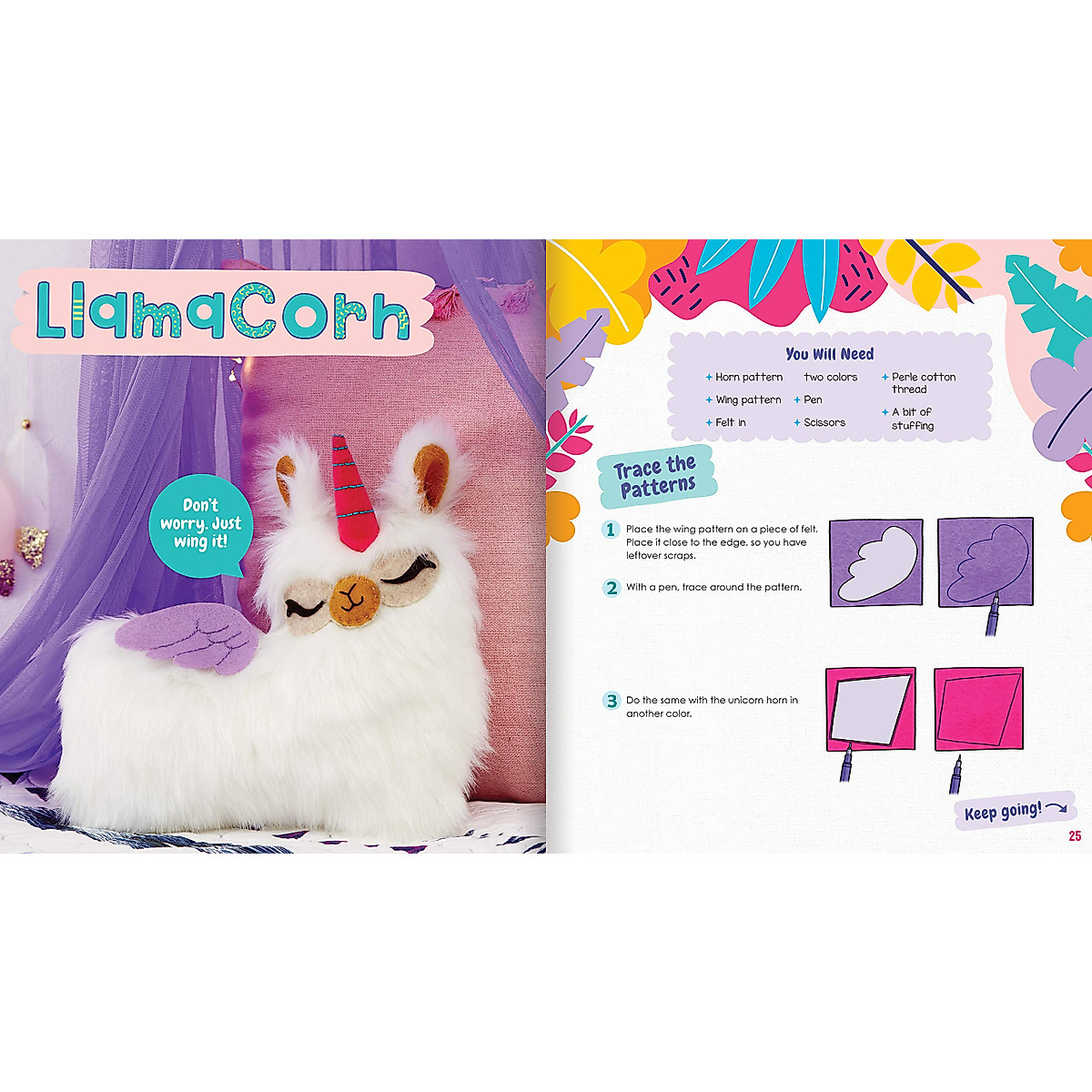 KLUTZ Sew Your Own Furry Llama Pillow Craft Kit Medium