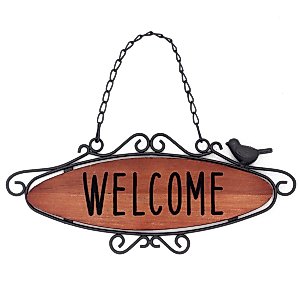 Funerom Rustic Small Wooden Welcome Sign Hanging Wood Farmhouse Porch Decorations for Front Door 12.2×5.1 in