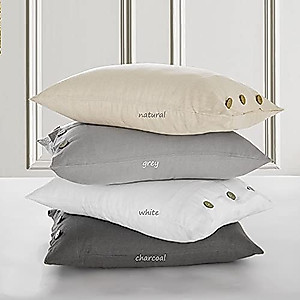 meadow park Stone Washed Linen King Duvet Cover 3-pc Set, Oeko-Tex Certified, Ultra-Soft, Machine Washable, All Season, Natural Color