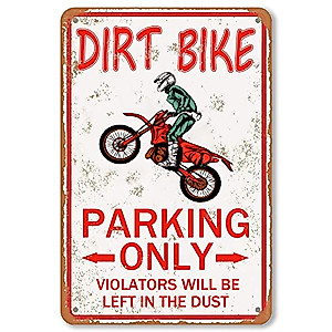 Dirt Bike Accessories For Boys Room Decor Motorcross Gifts For Boys Dirt Bike Birthday Party Supplies Decorations For Bedroom Dirt Bike Parking Only Metal Sign Gear For Kids Dirtbike Stuff Garage Tin Signs Gifts For Men Motorcycle Lovers Wall Decoration S