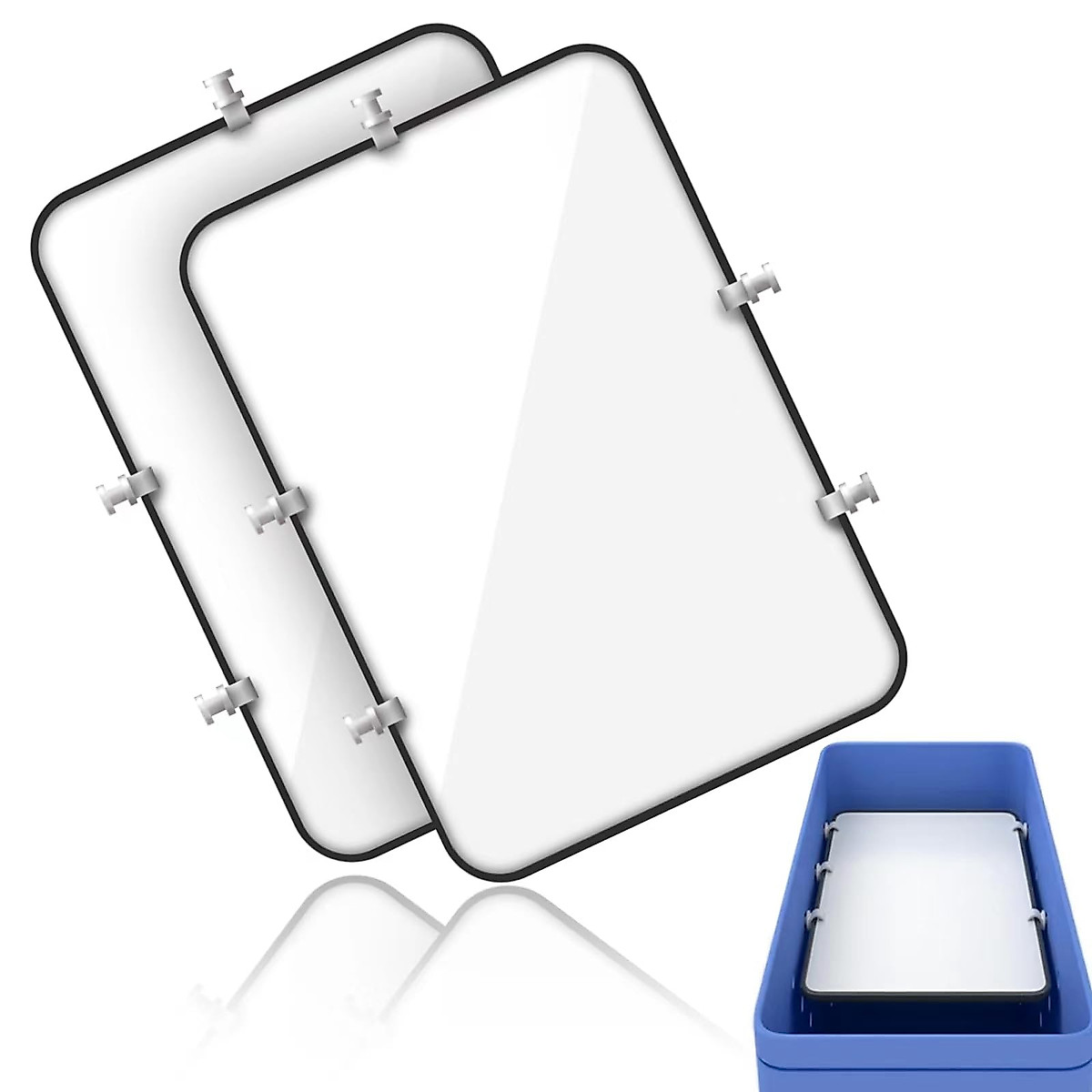 Moziral 2 Pack Divider Tray Compatible with Bogg Bag Organizer Tray Insert Original Accessories Divider Shelf for Bogg Bag (Black+White)