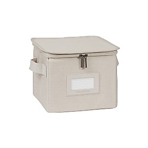 Covermates Keepsakes - Zip-Top Storage Box - Heavy Duty Polyester- Reinforced Handles - Stackable Design - Indoor Storage-Beige Heather