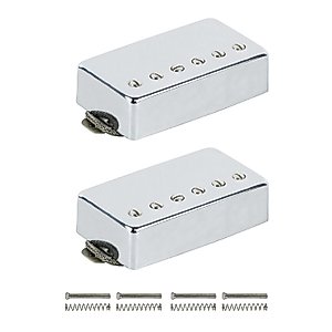 FLEOR Alnico5 Guitar Humbucker Pickup Set Chrome Bridge & Neck Pickups Compatible with LP style Guitar Part
