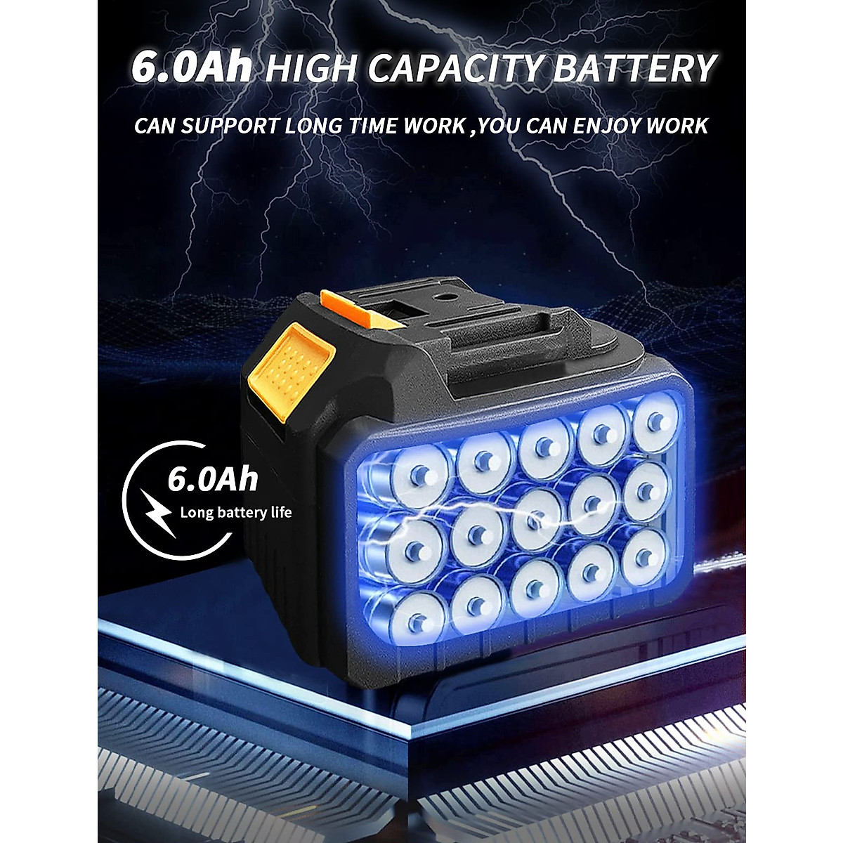 LAGATUNS Cordless Angle Grinder，Cordless Grinder w/21V 6.0Ah Li-Ion Battery & Charger,Brushless Motor, 4-1/2'' Blade, Quick-Change Wheel Guard, 2-Position Handle, Battery Grinder Tool set