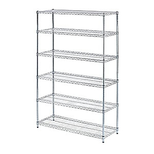 Alera NSF Certified 6-Shelf Wire Shelving Kit, 48w x 18d x 72h, Silver