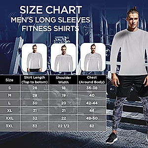 High Energy Long Sleeve Workout Shirts for Men 4 Pack Moisture Wicking Dry Fit for Running Sports and Gym Fitness, Size Medium, Pack 302