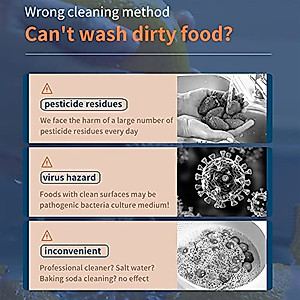 Fruit and Vegetable Washing Machine, Protable Food Purifier Remove Pesticide Residues Fruit Vegetable Washing Machine Food Household Travel (Color : White)