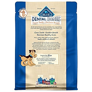 Blue Buffalo Dental Bones Small Natural Dental Chew Dog Treats Bag Value Pack