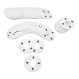 DBM IMPORTS 10 PC 3-1/2" Clothing Rack Sizes 4 Dividers Hangers White Plastic Round Retail Store
