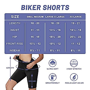 YOLIX 3 Pack Buttery Soft Biker Shorts for Women – 8" High Waisted Yoga Workout Athletic Sports Shorts