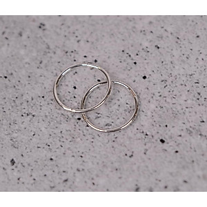 925 Sterling Silver Seamless Sleeper Hoop Earrings Small Thin Handcrafted 8mm 10mm 12mm 14mm For Women Men