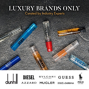 Infinite Scents Men's Cologne Sampler Set: 6 Designer Fragrances + Pocket-Sized Pouch - Travel-Size Cologne Sample Pack Gift Set