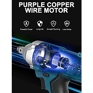 WESCO 20V Cordless Impact Wrench, 1/2",1602 In-lbs(180N.m),2.0A Li-ion Battery, LED Light 3 Pcs Drive Impact Sockets and 1 Hour Fast Charger