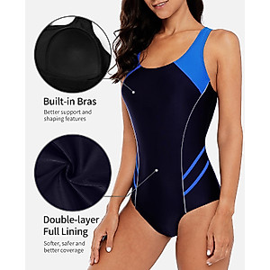 beautyin Sporty Swimsuits for Women Resistant Athletic Swimwear Swimming Suit L