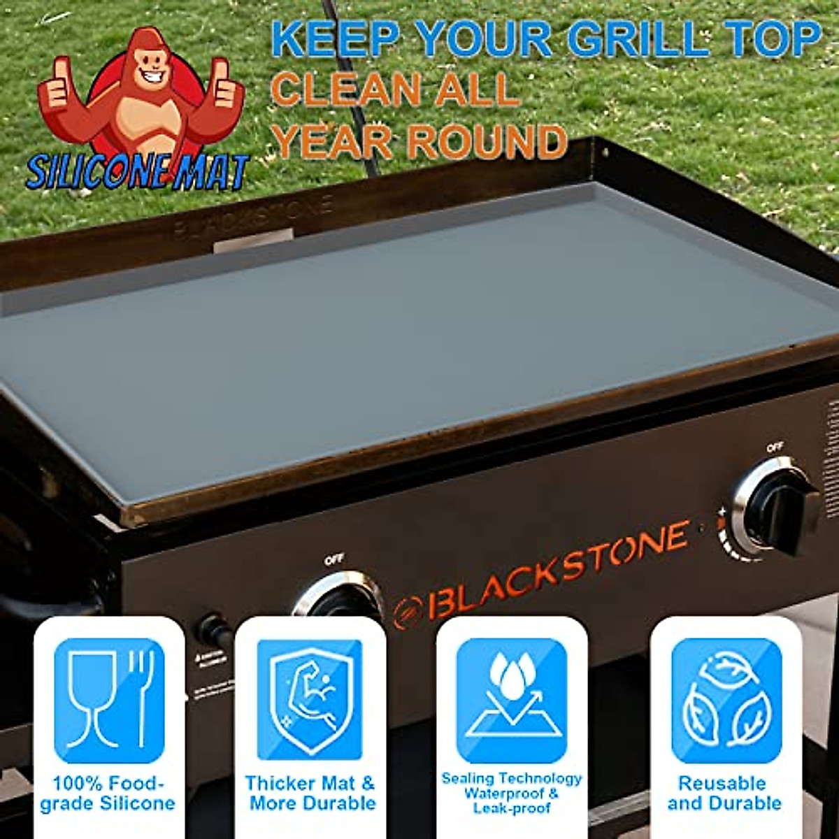 28" Silicone Griddle Mat Fit for Blackstone 28 inch Griddle,28 inch Griddle Cover,Heavy Duty Griddle Silicone Mat 28 inch for Blackstone(Does not fit 28"XL/28" Pro Griddles Series)