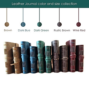 Leather Journal Writing Notebook - Genuine Leather Bound Daily Notepad for Men & Women Lined Paper 240 Kraft Pages, Handmade, Rustic Brown, 5 x 7 in