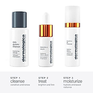 Dermalogica Daily Brightness Boosters Facial Skin Care Kit - Contains BioLumin-C Serum (0.3 oz), BioLumin-C Gel Moisturizer (0.5 oz), and Daily Glycolic Cleanser (1 oz)