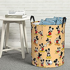 Cute Large Laundry Basket fit Cartoon Character D6 Durable Waterproof Portable with Handle for Bedroom Laundry Room collapsible laundry baskets Round Dirty Storage Clothes Basket Circular hampers - M