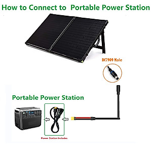 DC 7909 Female to XT90 Male ConnectorsAdapter Connect Solar Panel for Lipo Battery Pack Compatible Portable Power Station AC200P AC200MAX and Solar Generator 1M/3Ft